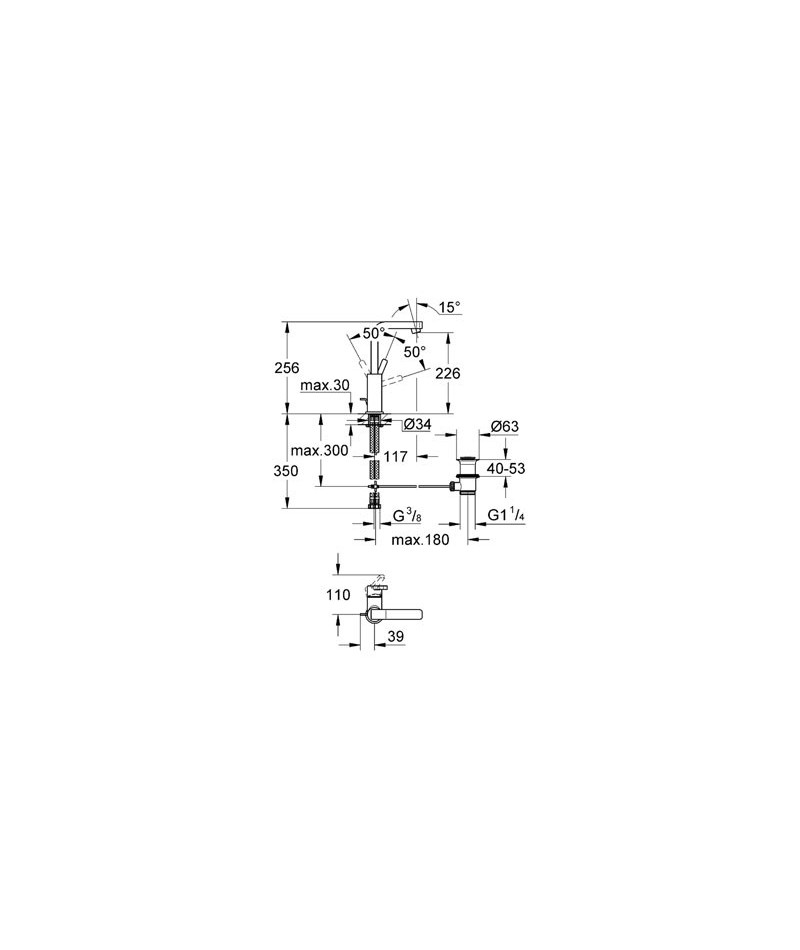 Bateria umywalkowa. dn 15. grohe lineare. chrom (id: 23296000) - Wodtech