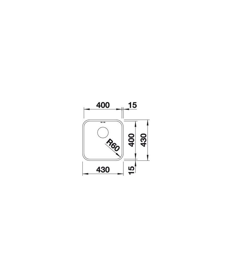 Zlewozmywak stalowy blanco supra 400-u, 43x43 (id: 518202) - Wodtech