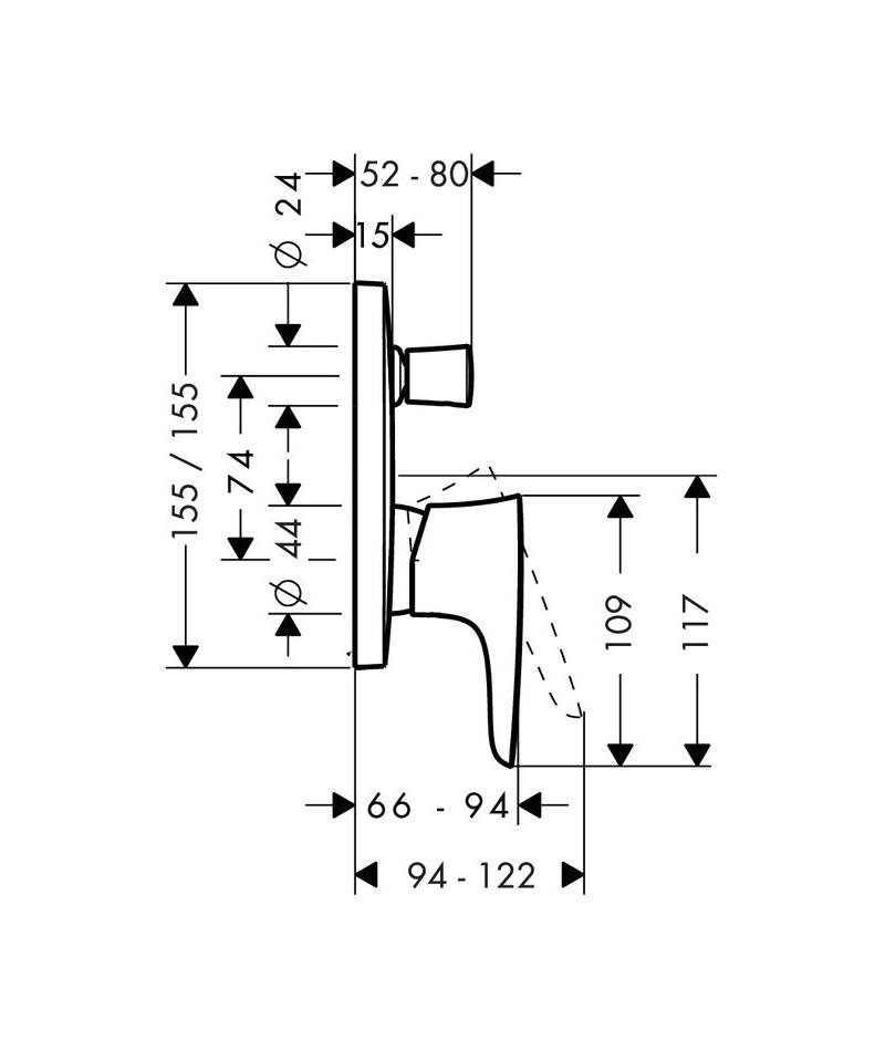 Bateria wannowa hansgrohe puravida jednouchwytowa podtynkowa biały ...