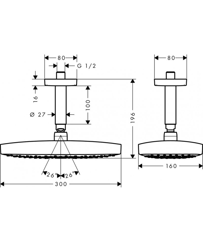 Głowica prysznicowa hansgrohe raindance e 300 2jet z przyłączem ...